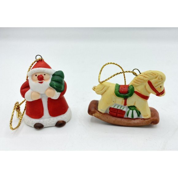 Russ | Holiday | Miniature Christmas Figures Ornament Santa And Rocking ...